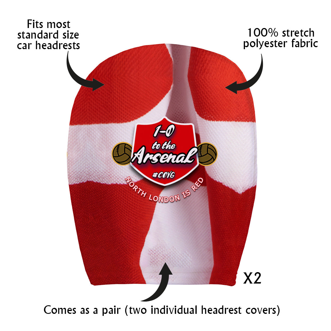 The Gooners One Nil - Football Legends - Headrest Cover