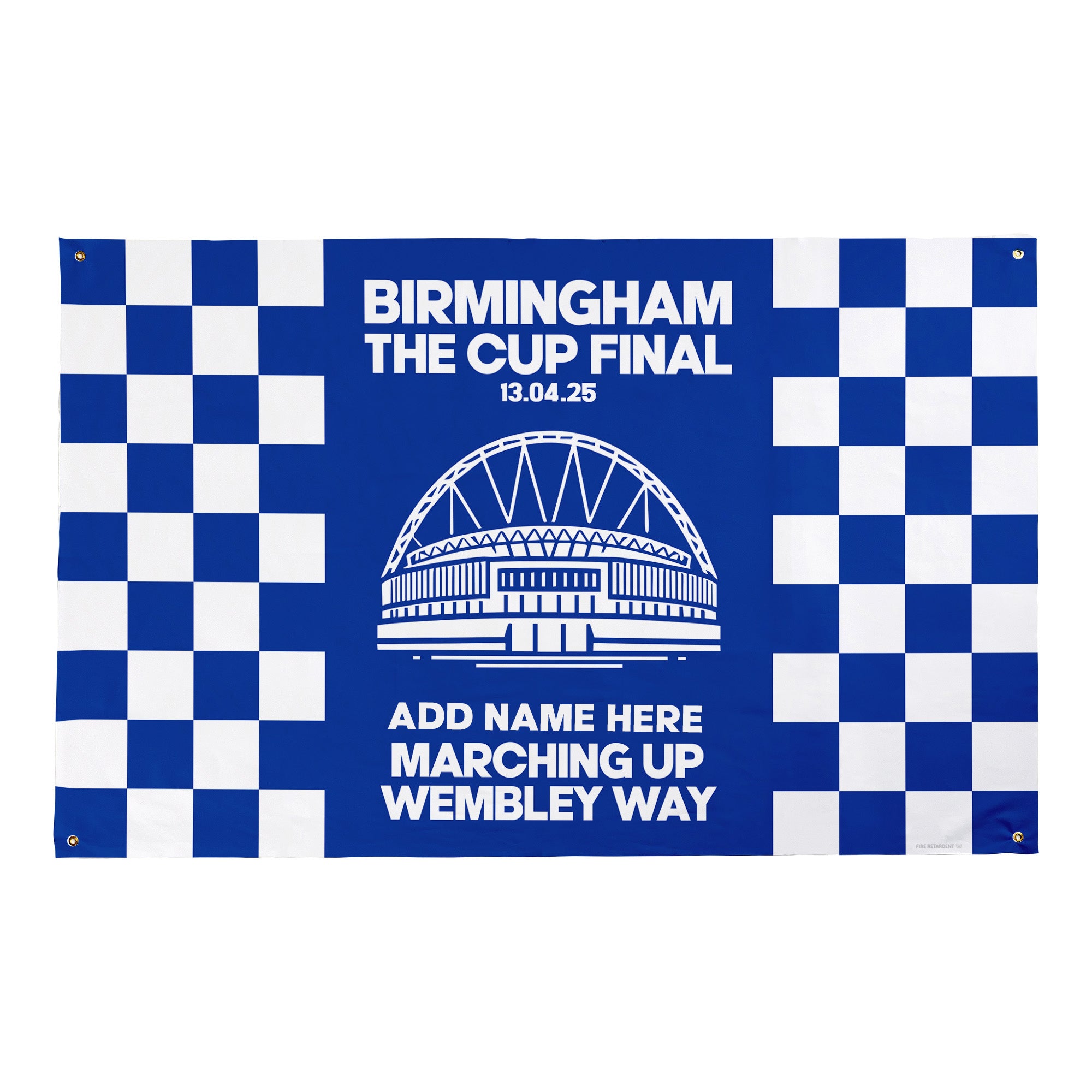 Birmingham Cup Final - Personalised Banner - Chequered - Two Sizes