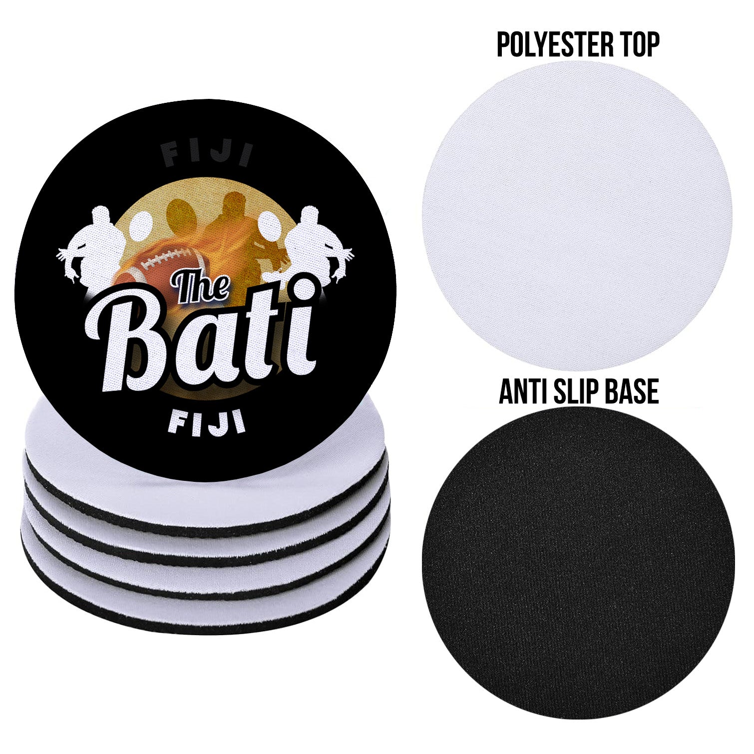 Fiji Rugby League Bati - Coaster - Circle or Square
