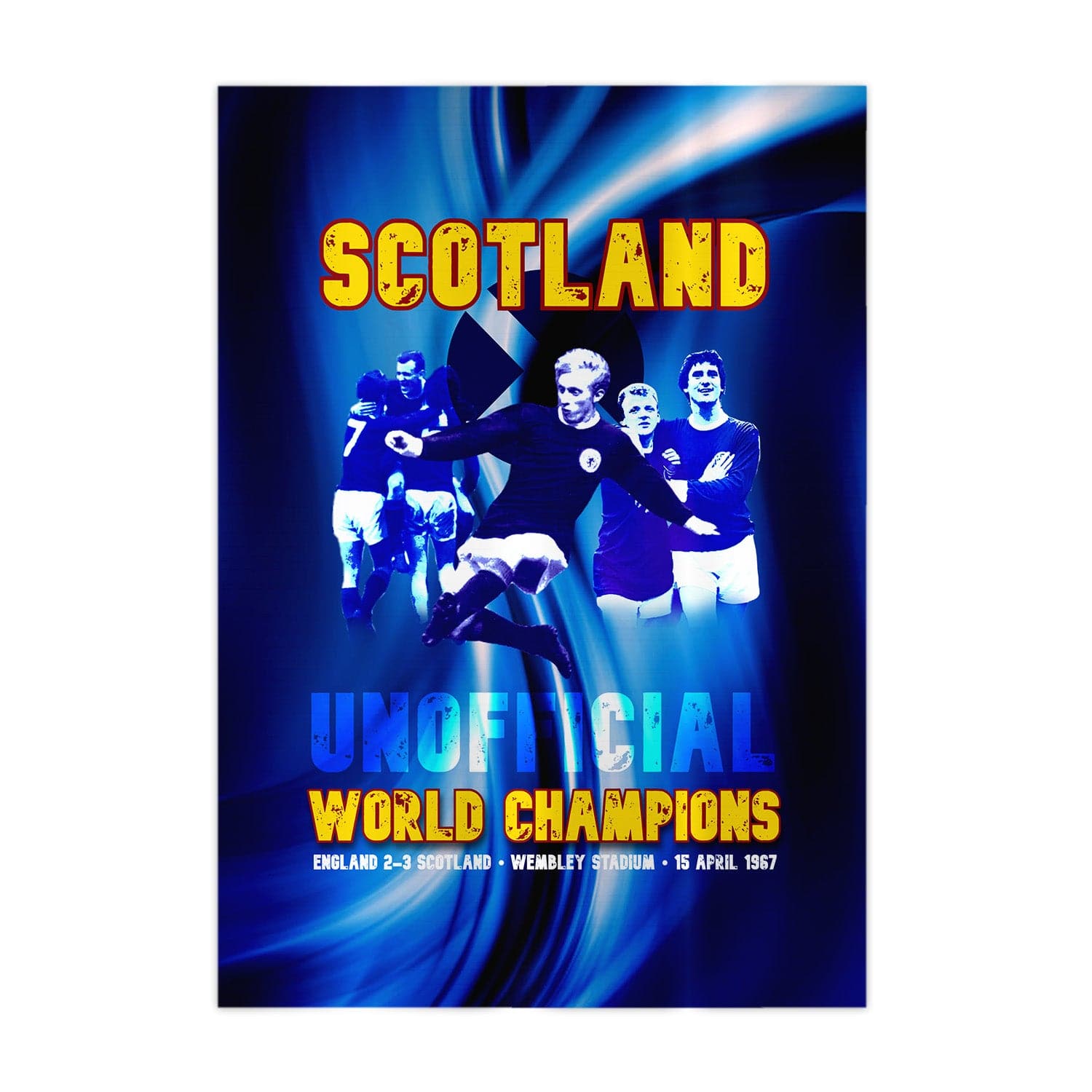 Football Art - Scotland 1967 World Champions - A4 Metal Sign Plaque
