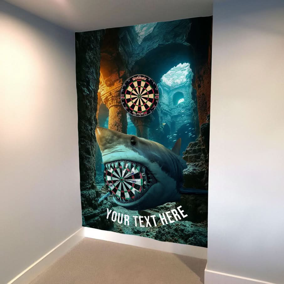 Shark Darts - Personalised Darts Wall Banner - Two Sizes