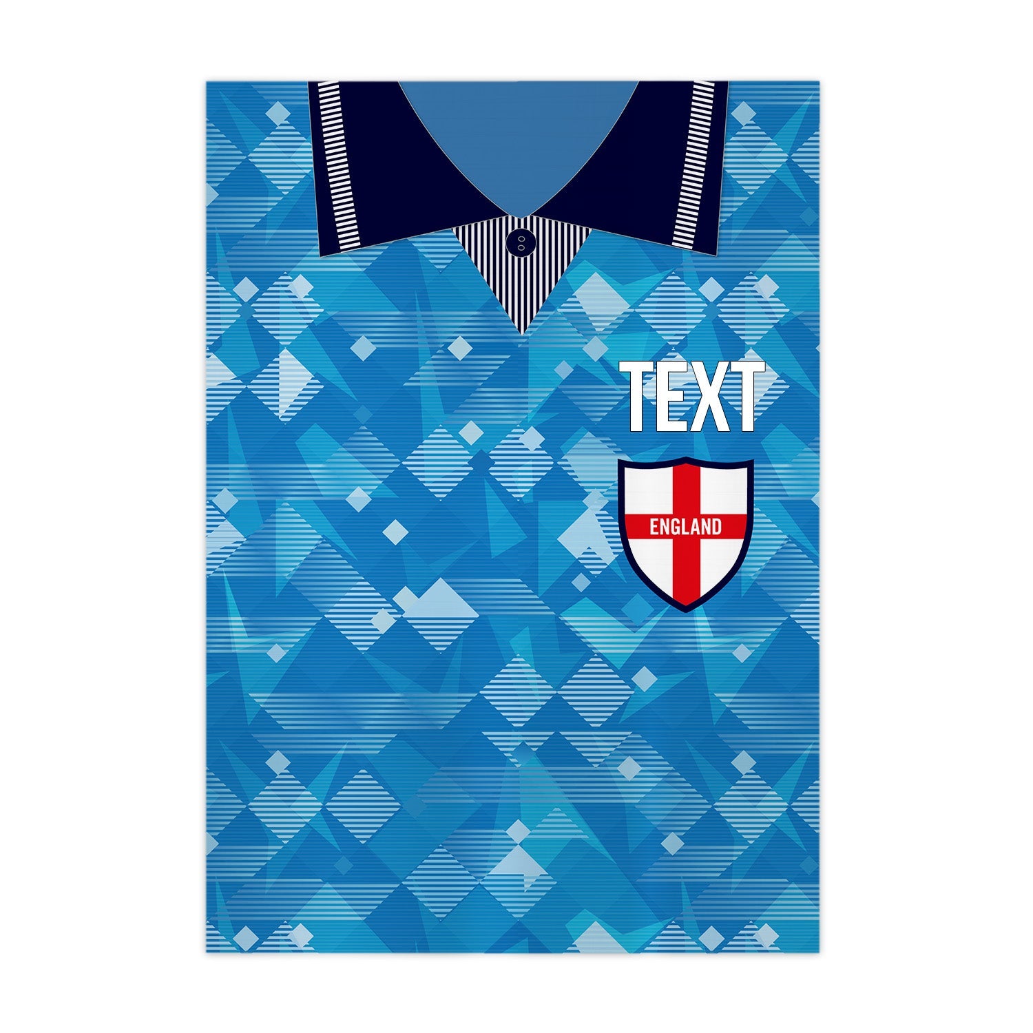 Personalised England - 1990 Third Shirt - A4 Metal Sign Plaque - Frame